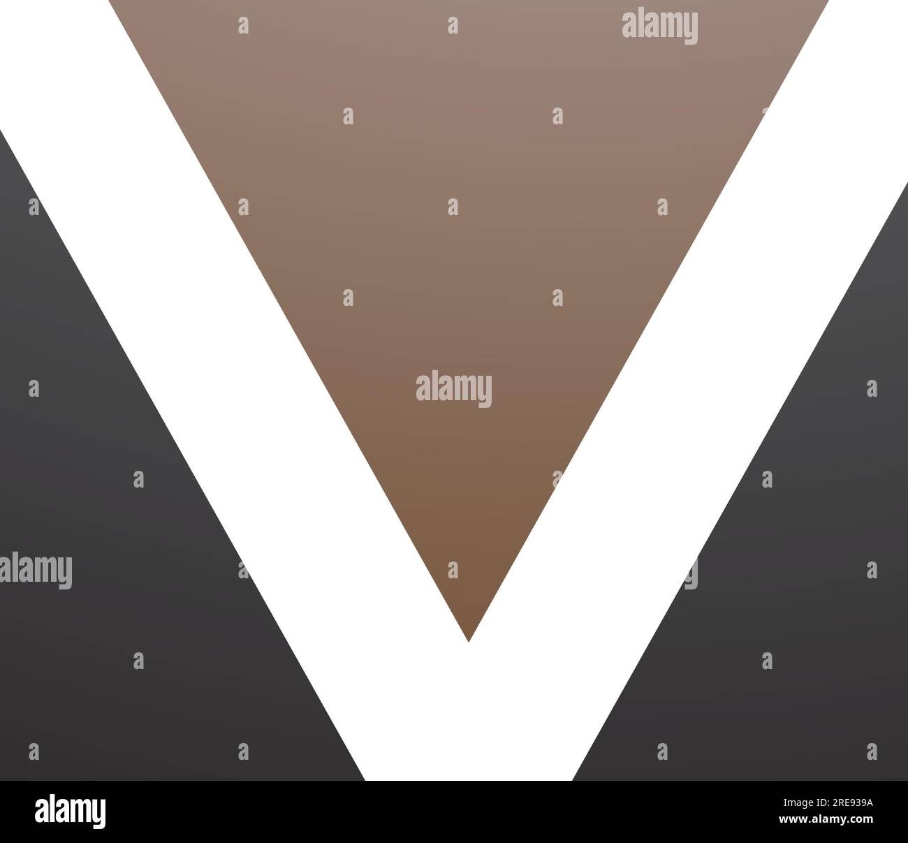 Brown and Black Rectangular Shaped Letter V Icon on a White Background ...