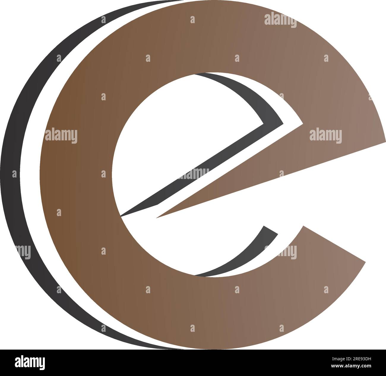 Brown and Black Round Layered Lowercase Letter E Icon on a White ... Brown and Black Round Layered Lowercase Letter E Icon on a White ...