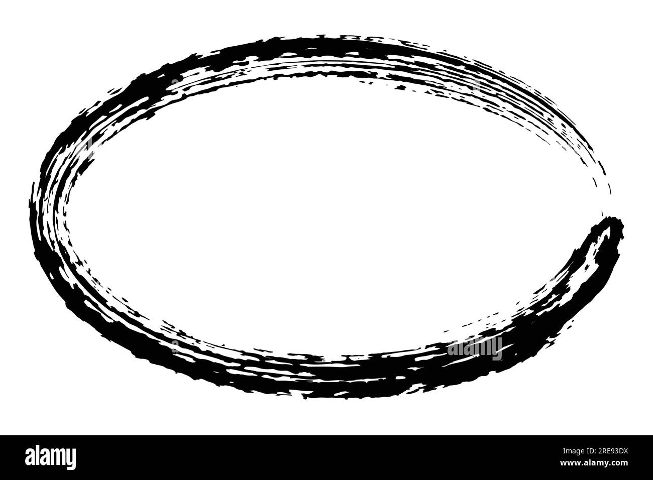 Ellipse frame form, grunge design element with distress texture. Black ...