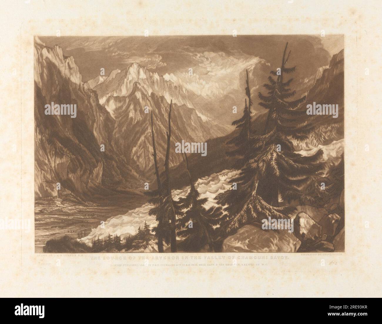 The Source of the Arveron in the Valley of Chamouni, Savoy 1860 by ...