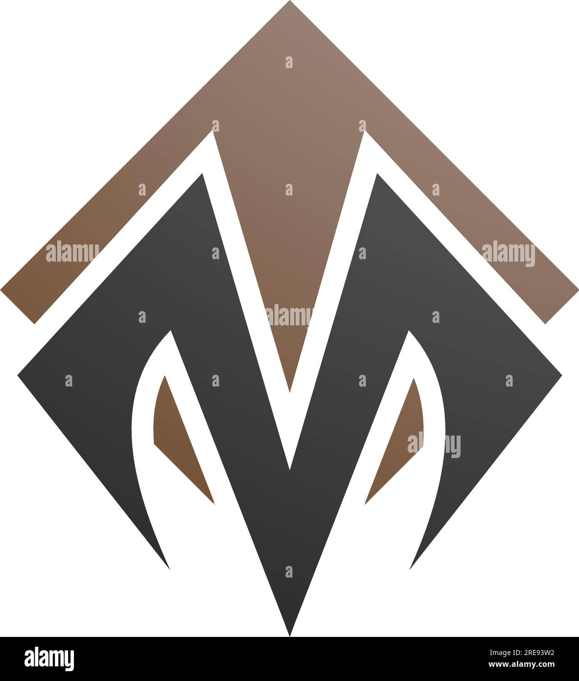 Brown and Black Square Diamond Shaped Letter M Icon on a White ...