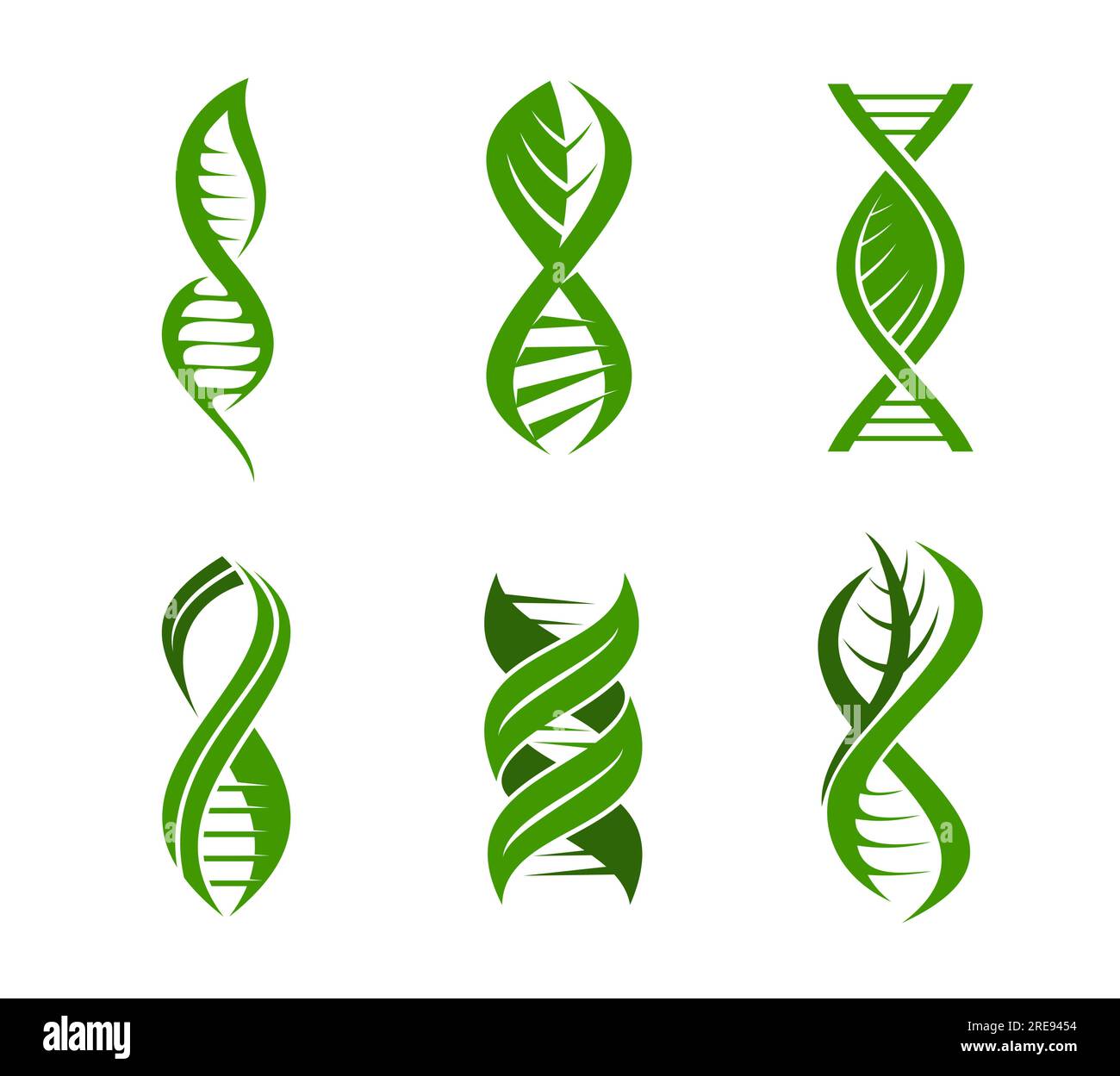 Leaf DNA plant icon, science, health and nature genetic research ...