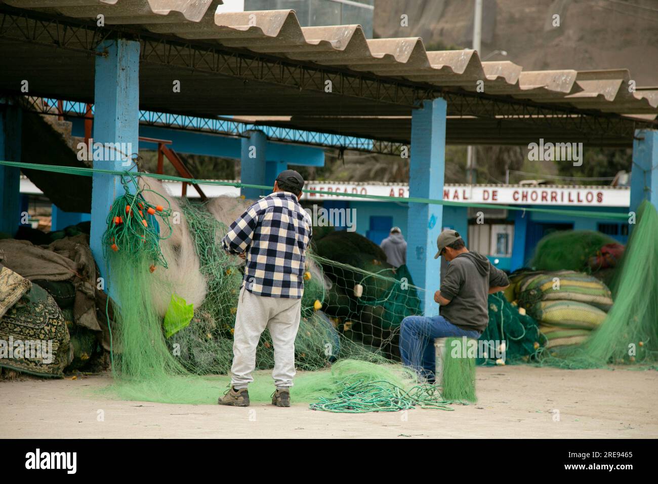 Boats and Activity of the fishing industry in the port of Chorrios in ...
