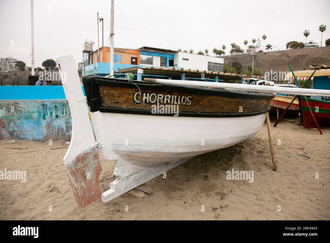 Boats and Activity of the fishing industry in the port of Chorrios in ...