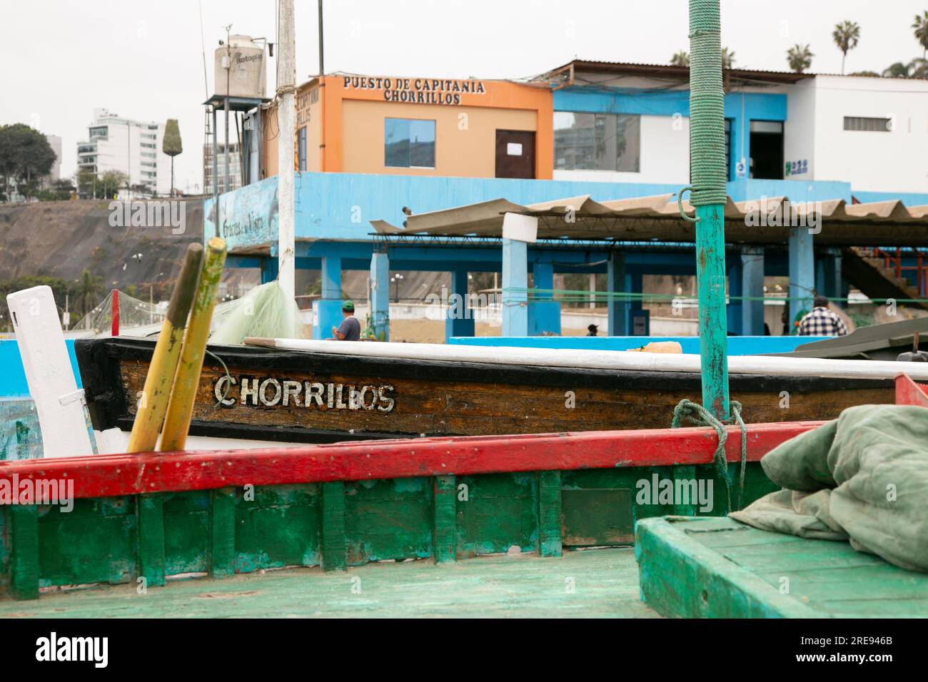 Boats and Activity of the fishing industry in the port of Chorrios in ...