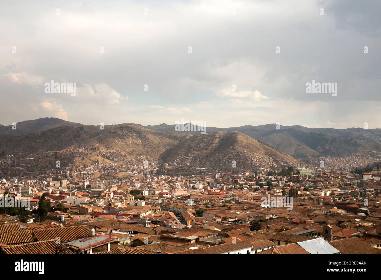 Panoramic view of the city of Cusco, city of the Andes in Peru Stock ...