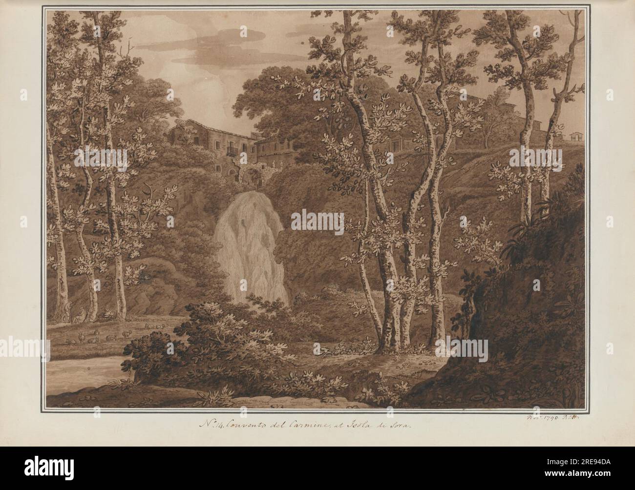 Convento del Carmine, at Isola di Sora 1790 by Sir Richard Hoare Stock ...