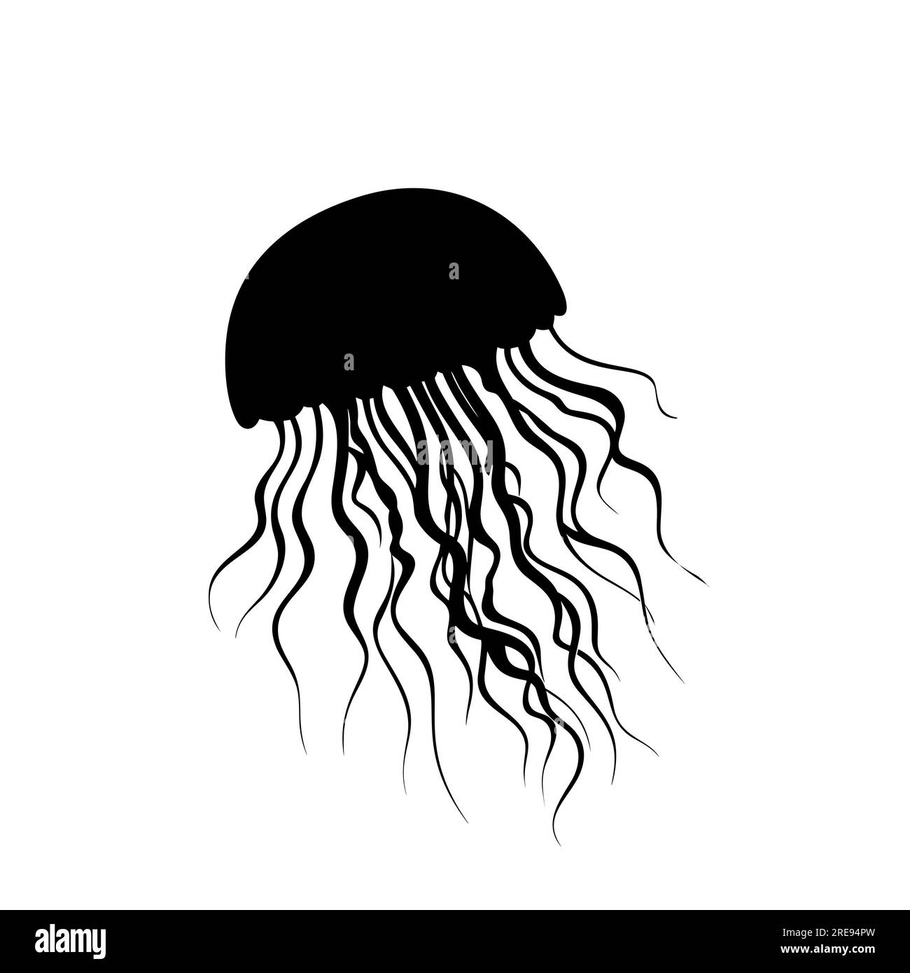 Jellyfish icon vector. Sea life illustration sign. Ocean symbol or logo ...