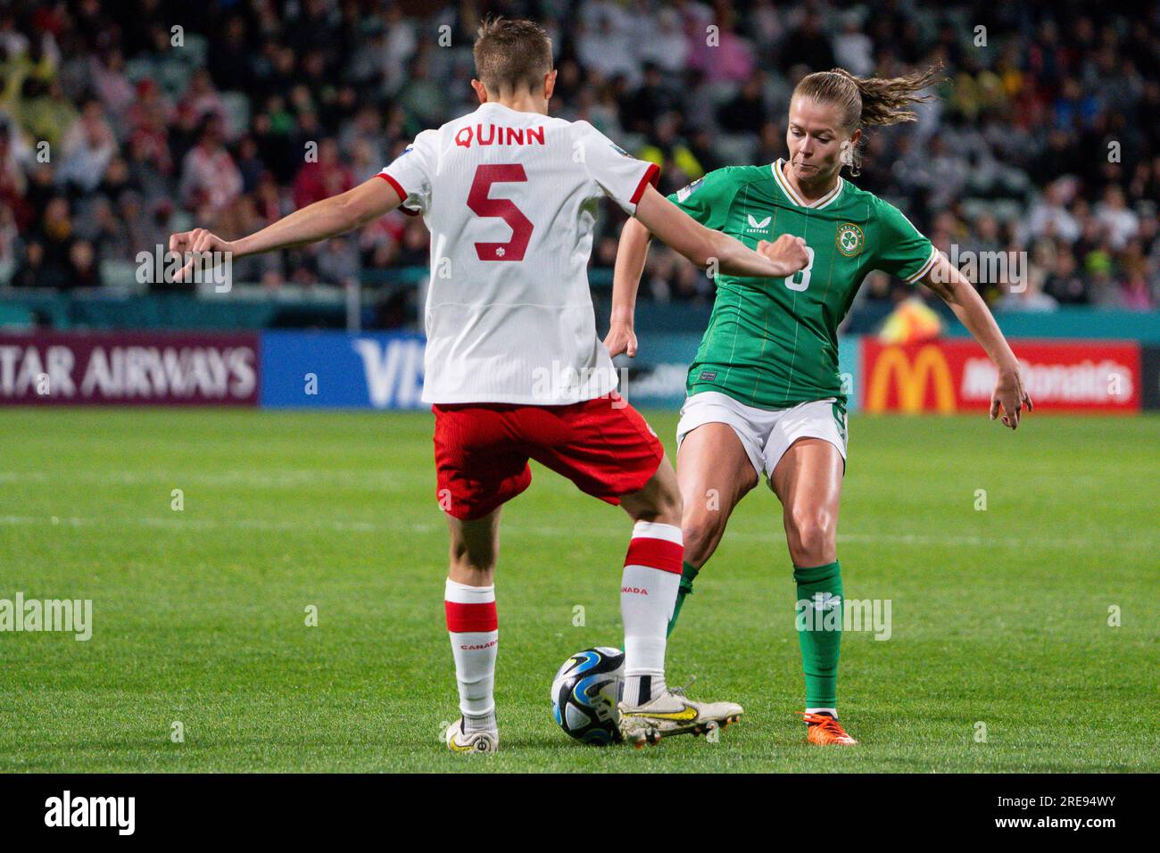 Canada’s Quinn and Republic of Ireland's Ruesha Littlejohn during the ... Canada’s Quinn and Republic of Ireland's Ruesha Littlejohn during the ...