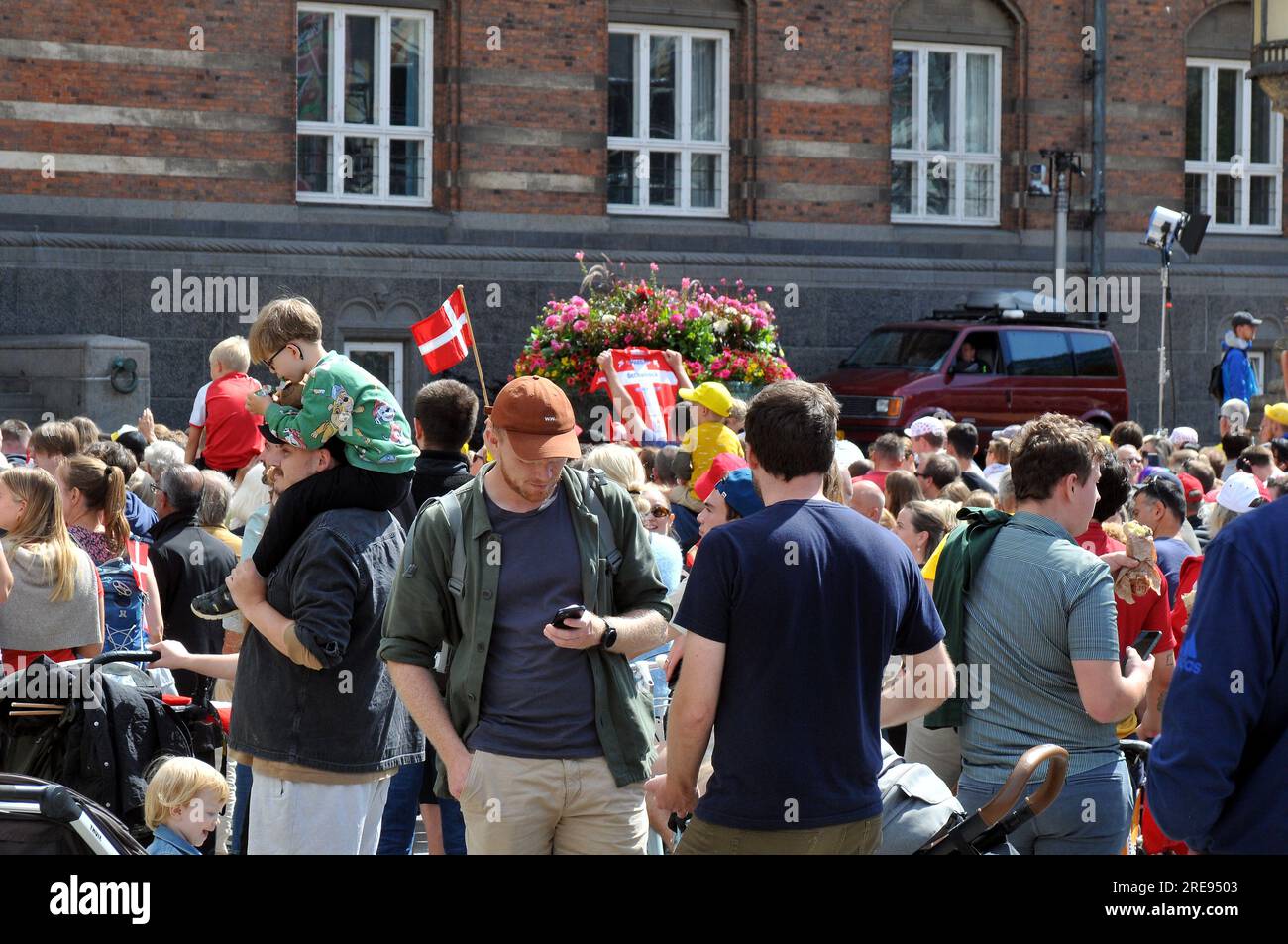26 July 2023/Danes gettogether on Copenhagen Town Hall square and ...