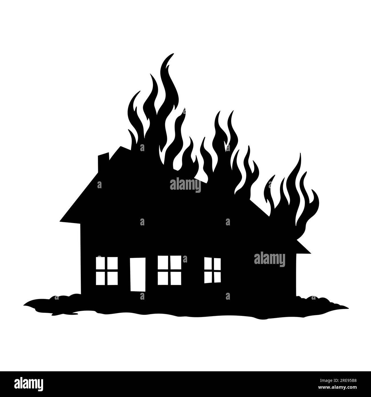 House fire icon, vector isolated illustration on white background Stock ...