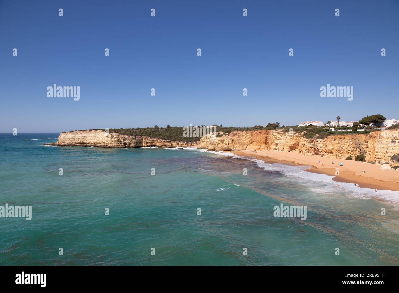 Scenic view of Praia Nova beach on a beautiful sunny day, located in ...
