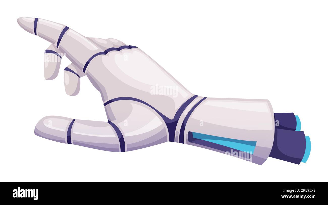 Hand cyborg droid mechanical prosthesis, isolated robotic limb. Vector ...