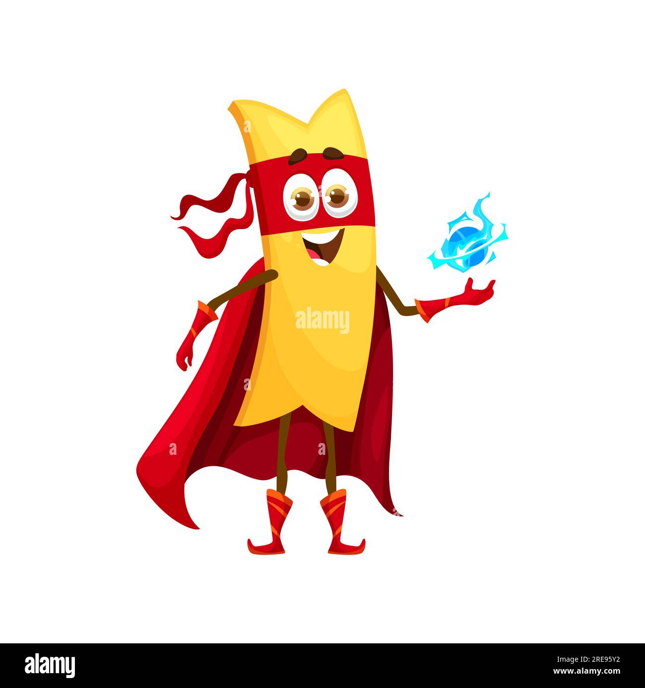 Cartoon lasagna pasta superhero character. Isolated vector defender ...