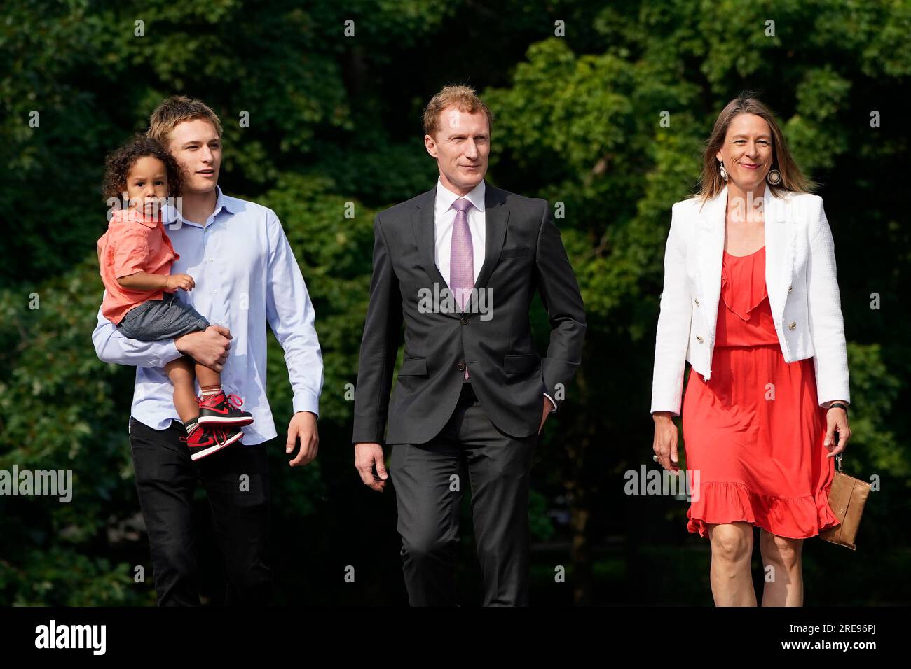 Ottawa, Canada. 26th July, 2023. Marc Miller and his family arrive for ...
