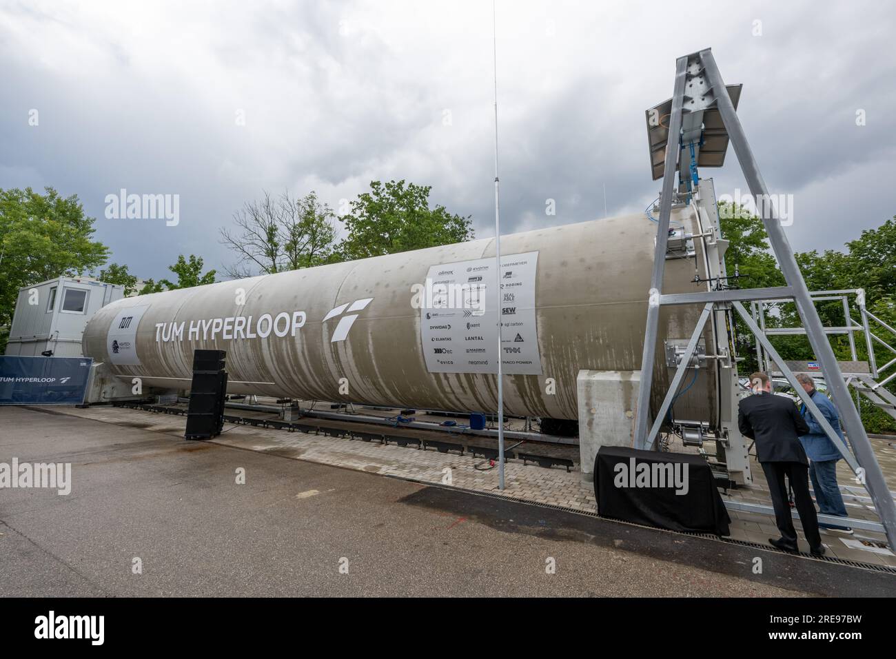 Ottobrunn, Germany. 26th July, 2023. The Hyperloop test track tube ...