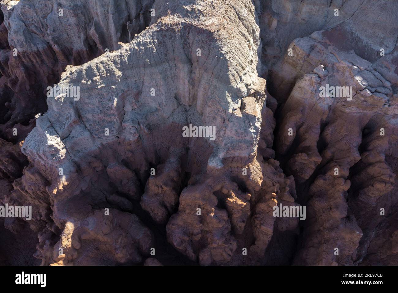 Top view of picturesque drone view of unusual uneven surface of unique ...