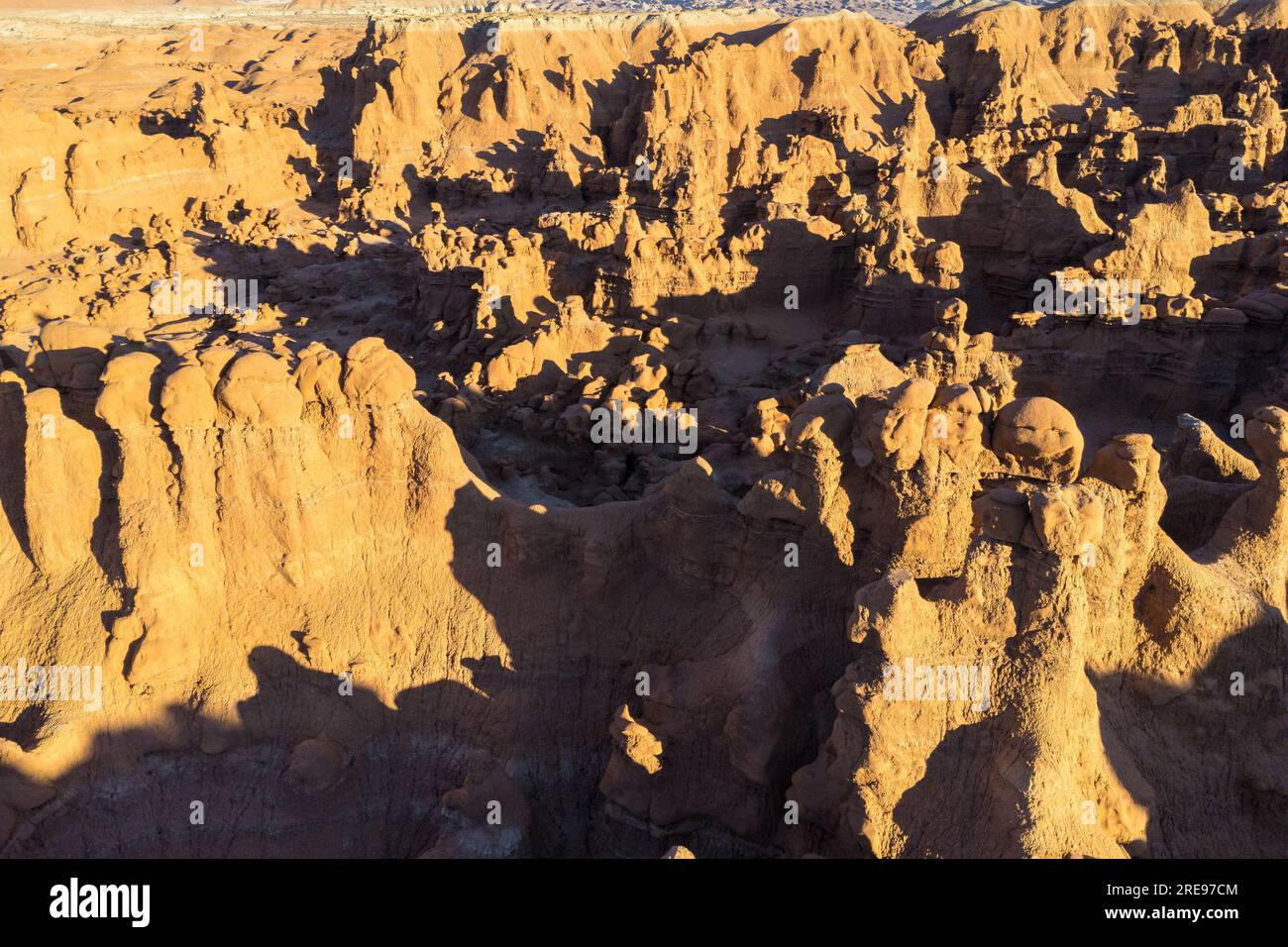 Top view of picturesque drone view of unusual shaped rock pinnacles in ...