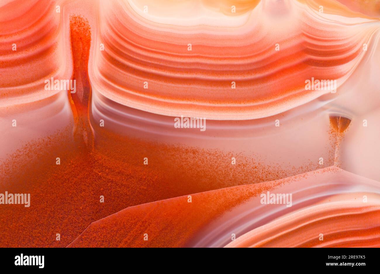 Closeup of cross section of agate crystal from Malawi with fine ...