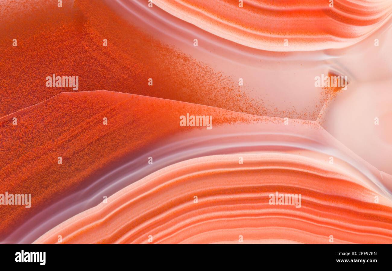 Closeup of cross section of agate crystal from Malawi with fine ...