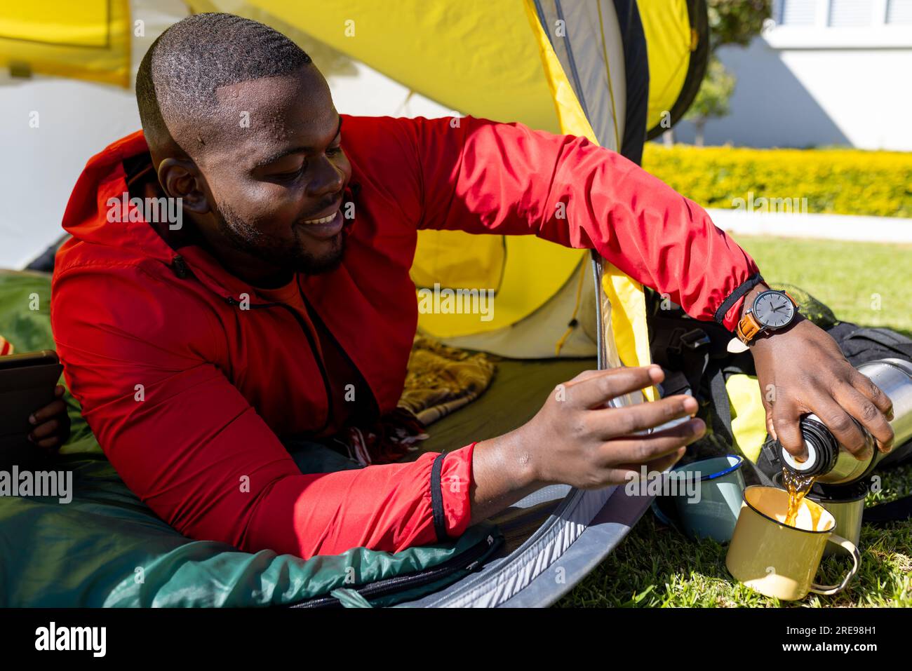 Flask of tea in the garden hi-res stock photography and images - Alamy