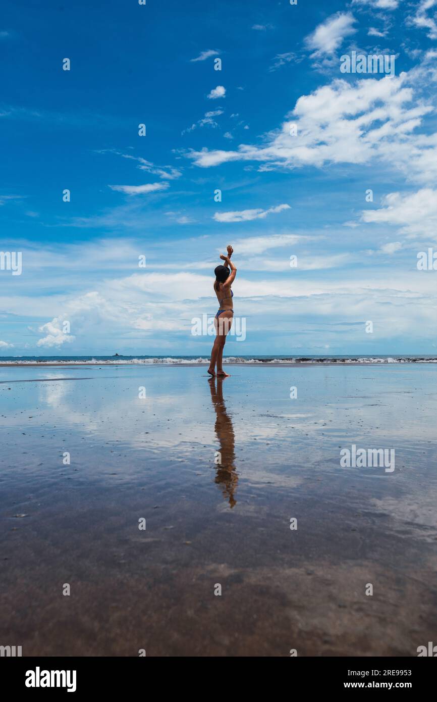 Woman in bikini on costa rica beach hi-res stock photography and images ...