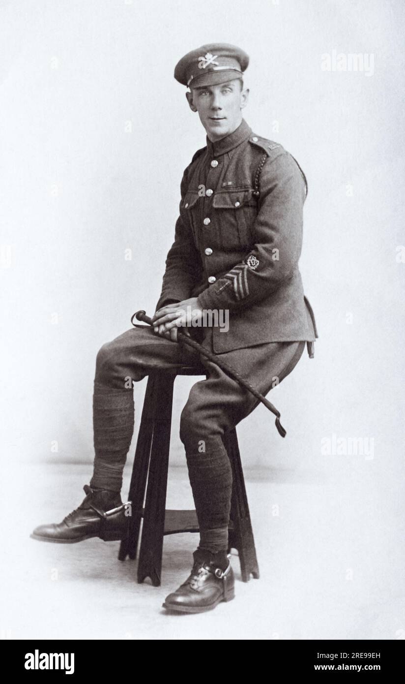 A private in the Machine Gun Corps with good conduct stripes, wounded ...