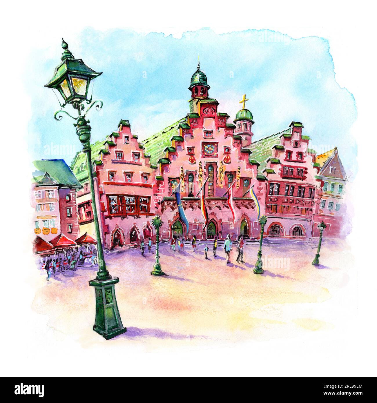 Medieval Market Drawing