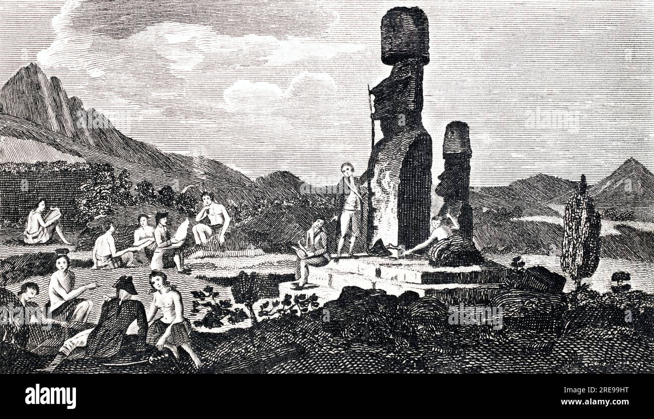 The moai illustration hi-res stock photography and images - Alamy