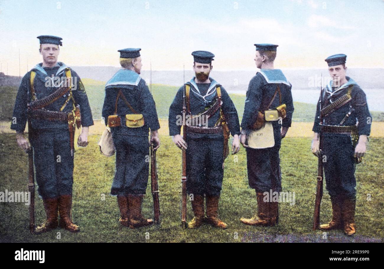 Royal Navy equiped with infantry equipment to act as a landing party, c ...
