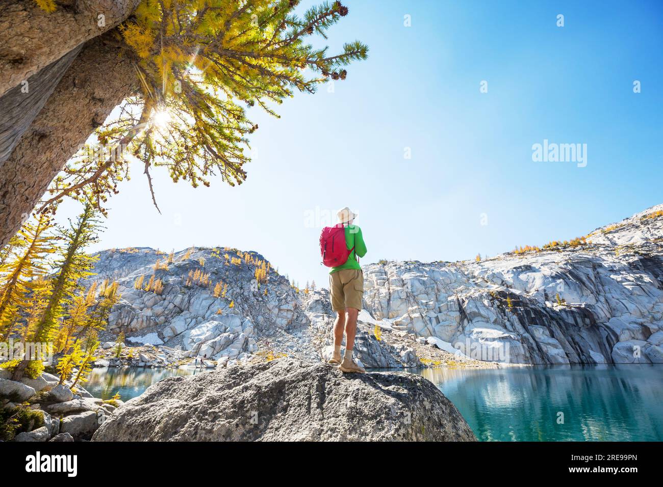 Hike in the autumn mountains. Fall season theme Stock Photo - Alamy