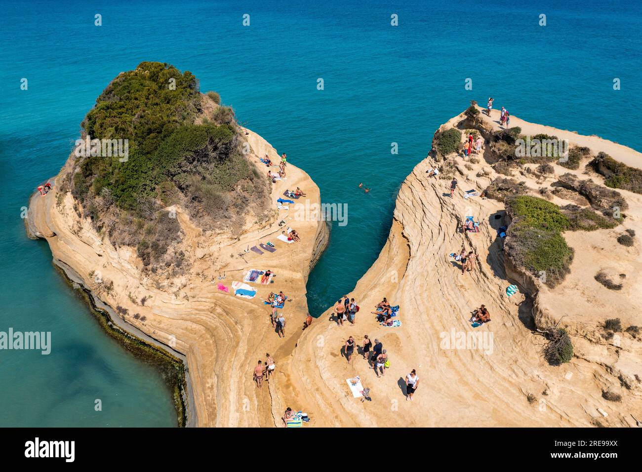 Famous Canal D'amour in Sidari, Corfu island, Greece. Famous Canal d ...