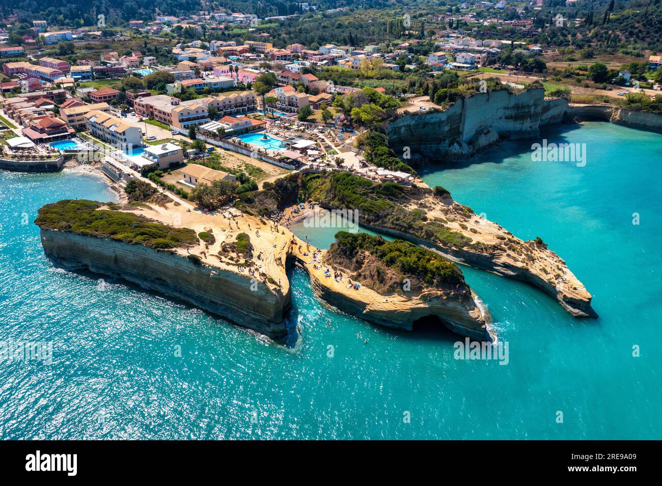 Famous Canal D'amour in Sidari, Corfu island, Greece. Famous Canal d ...