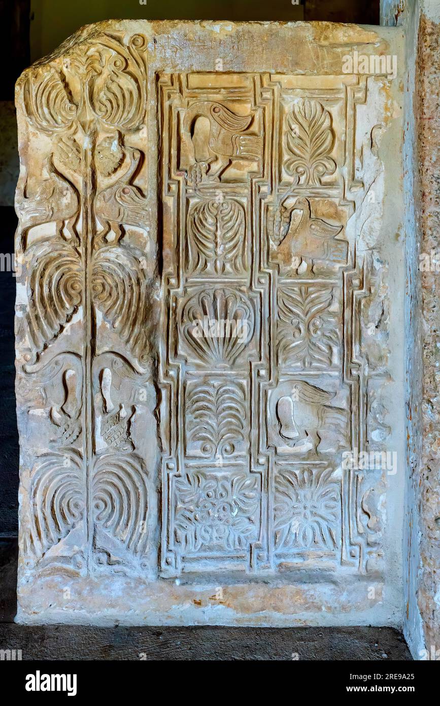 Interior of monastery of San Miguel de Escalada, consecrated year 951 ...