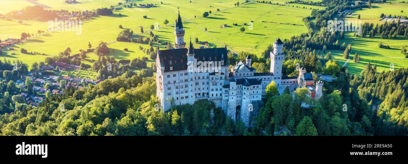 Neuschwanstein Fairytale Castle near Fussen, Bavaria, Germany. View of ...