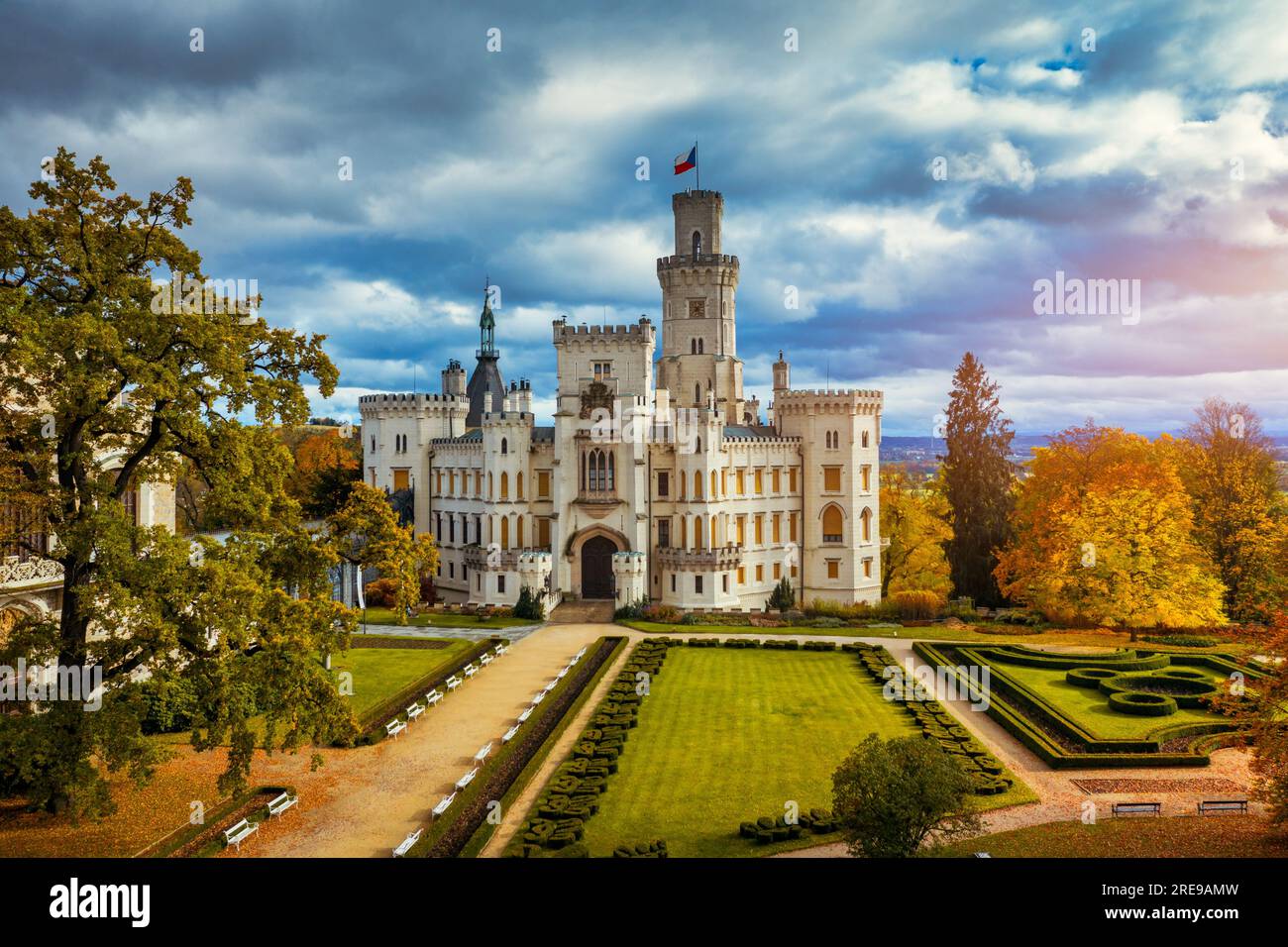 Hluboka Castle, historic chateau in Hluboka nad Vltavou in South ...