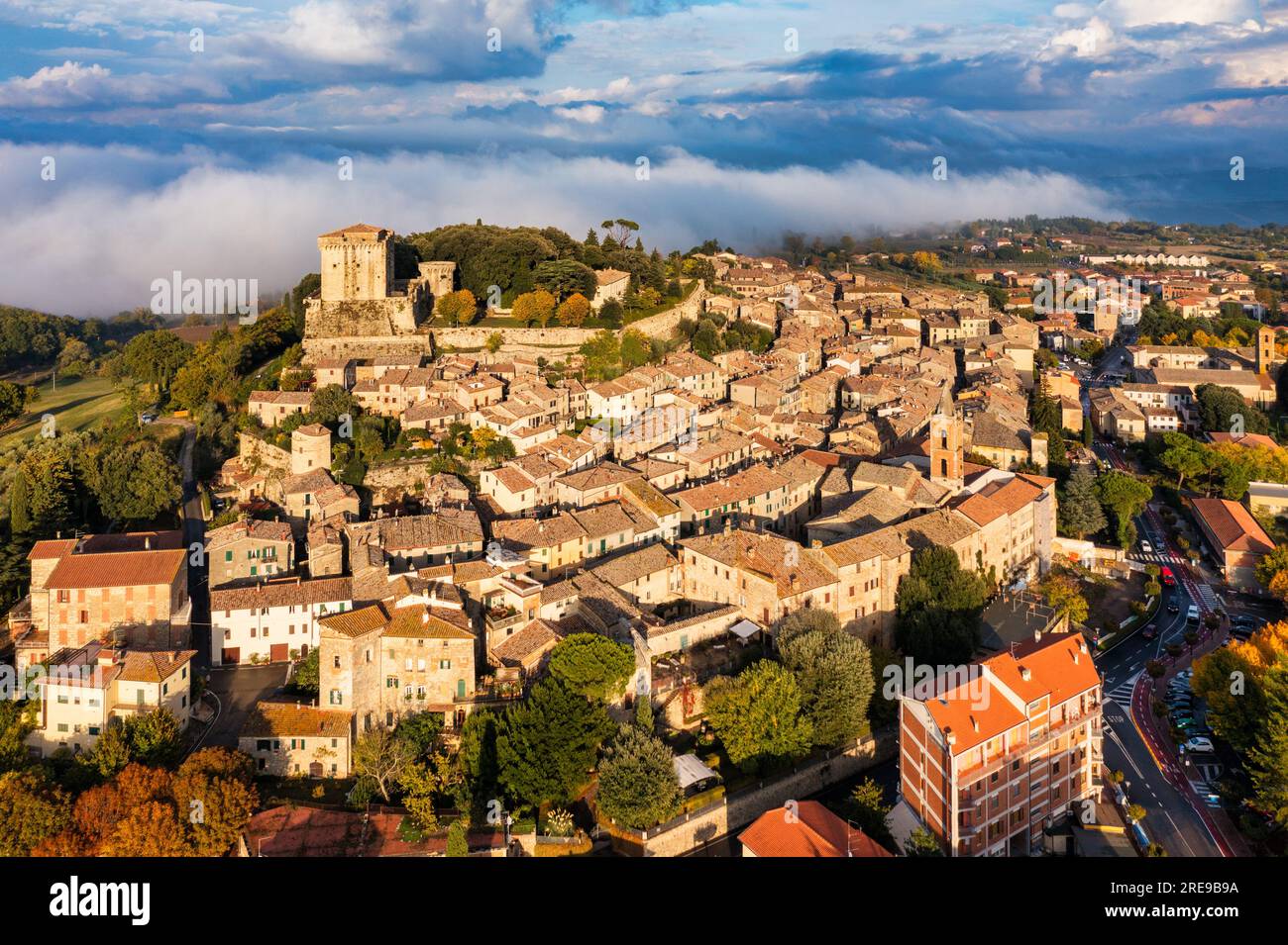 Sarteano village in Tuscany, Italy. Sarteano, the medieval castle at ...