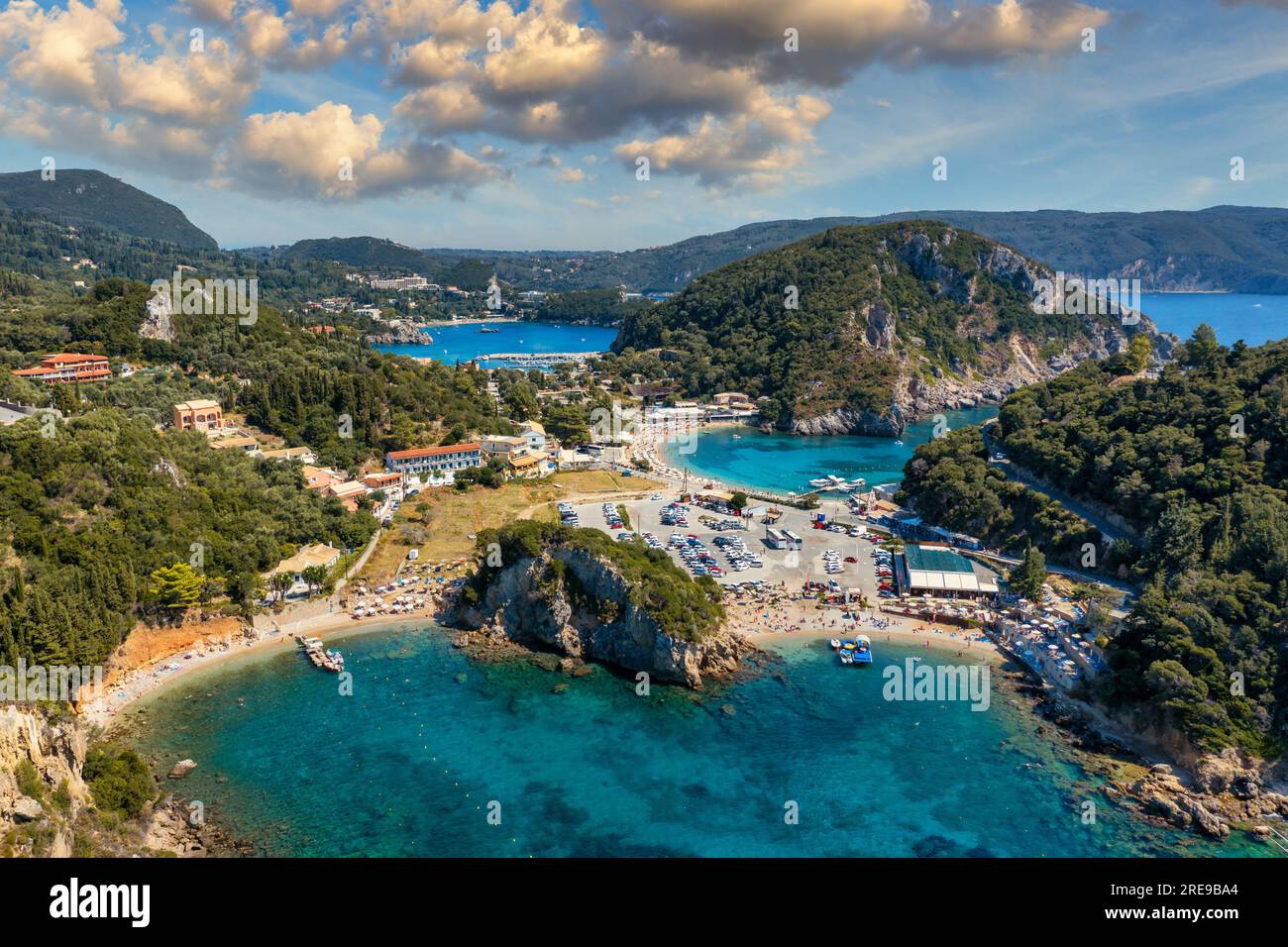 Picturesque seaside of Paleokastritsa, Corfu, Greece. Beautiful bay in ...