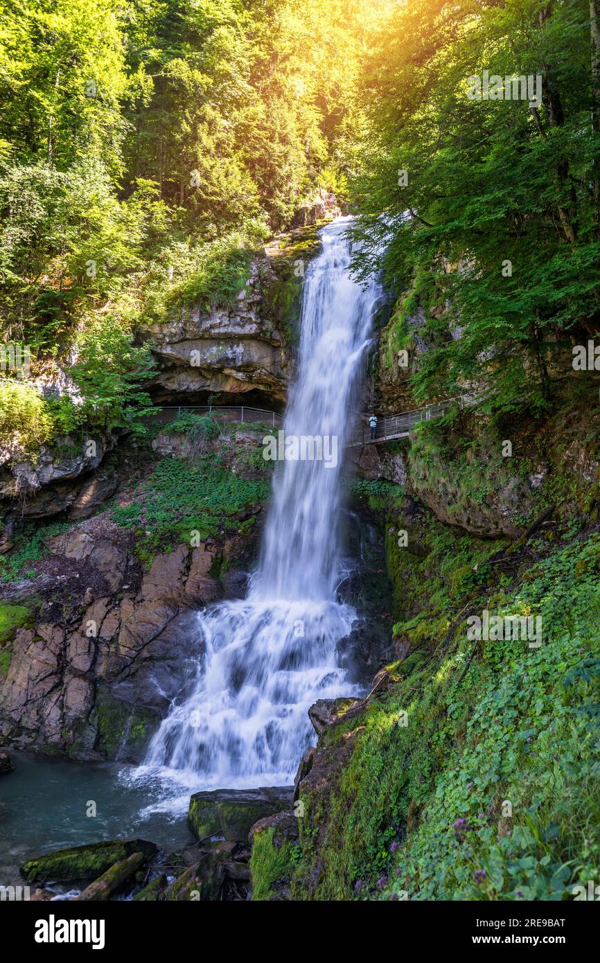 Waterfalls Giessbach in the Bernese Oberland, Switzerland. Giessbach ...