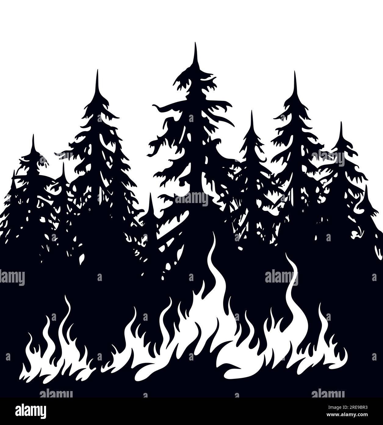 The forest is on fire. Concept of nature forest encroachment, forest ...