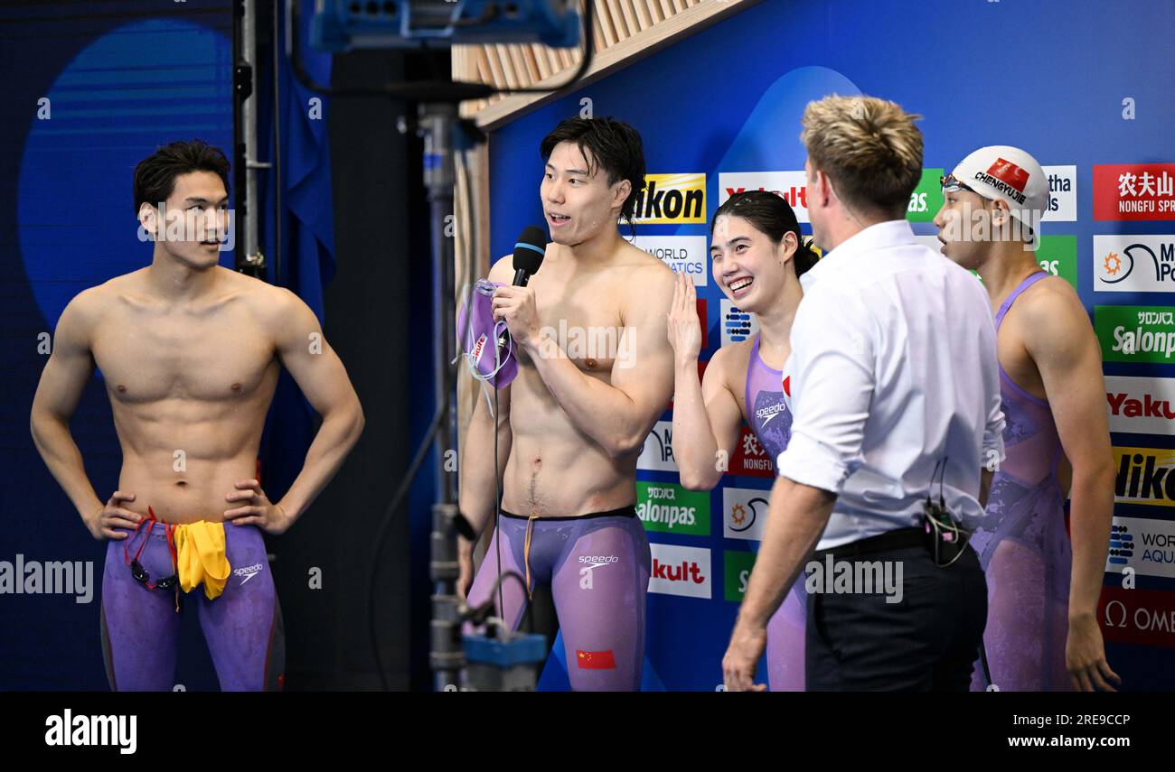 Fukuok, Japan. 26th July, 2023. Cheng Yujie (1st R), Zhang Yufei (3rd R ...