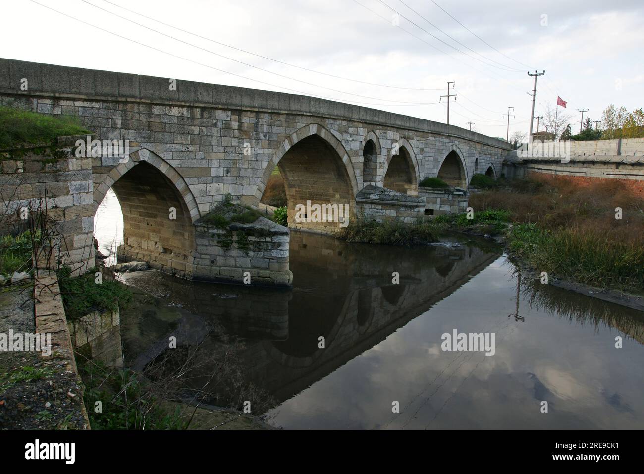 Mustafa Pasha Bridge, located in Corlu, Turkey, was built in the 17th ...