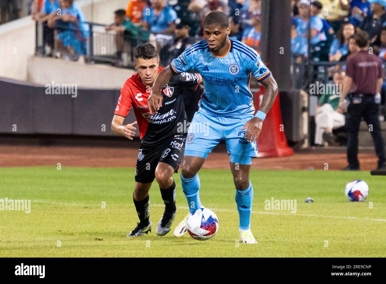New York, USA. 24th July, 2023. Mateo Garcia of Atlas and Tayvon Gray ...