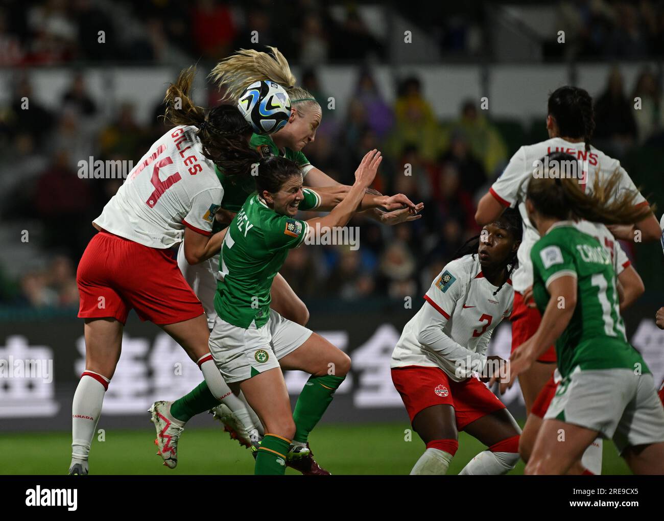 Perth, Australia. 26th July, 2023. Vanessa Gilles (1st L) of Canada ...