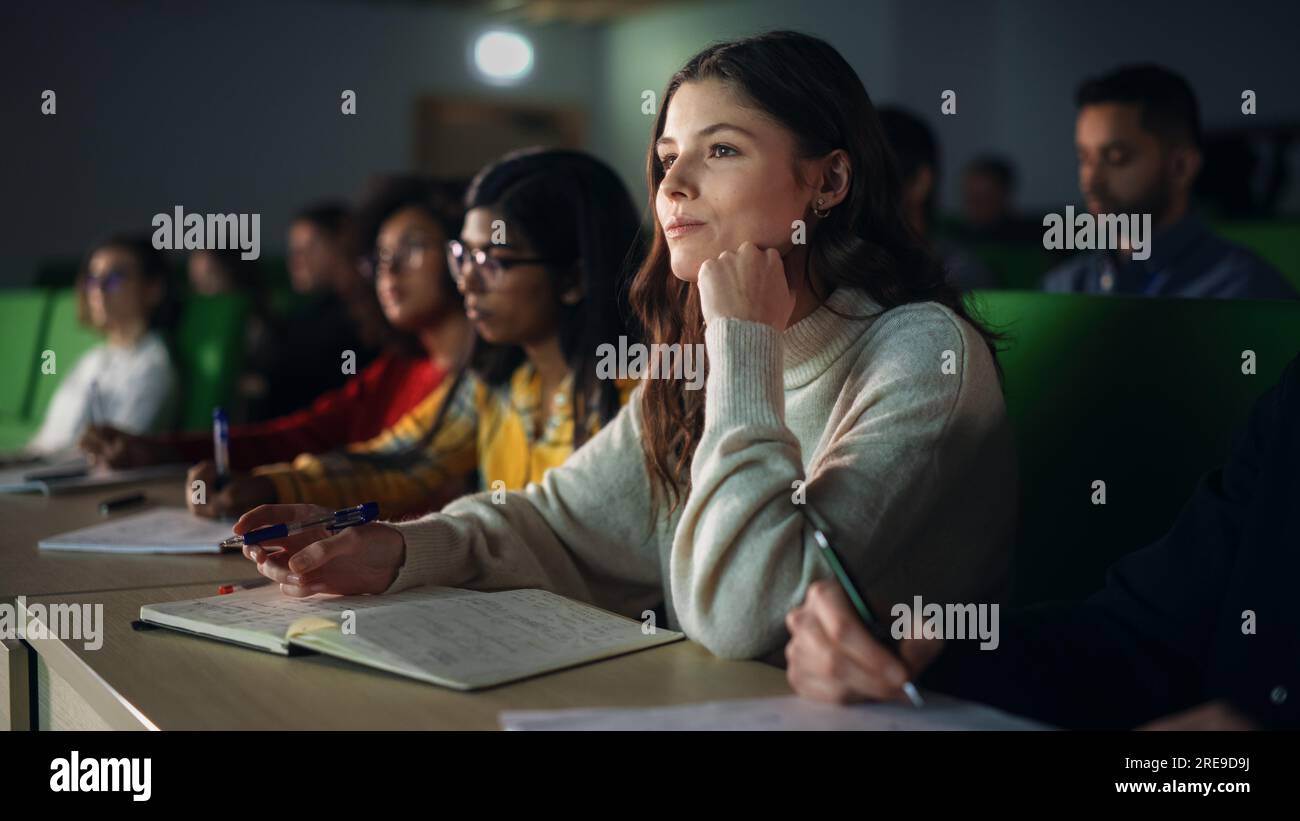 Close Up Portrait of a Creative Student in Lecture. Young Person ...