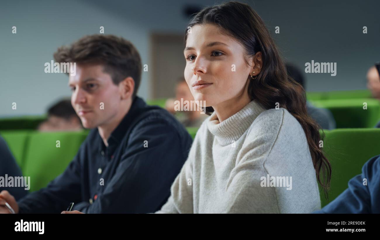 Close Up Portrait of a Creative Student in Lecture. Young Person ...