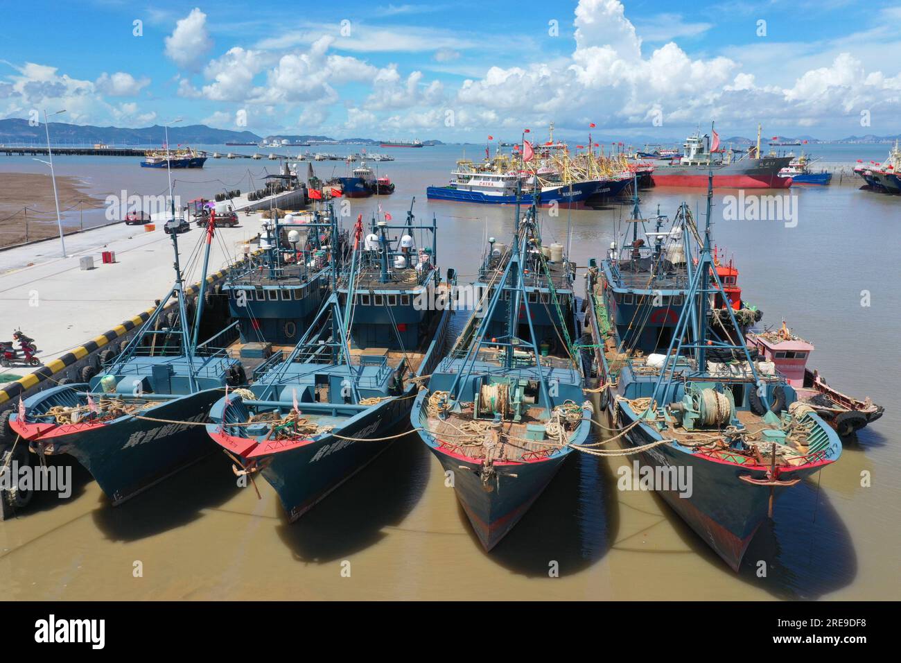 Yuhuan. 25th July, 2023. This aerial photo taken on July 25, 2023 shows ...