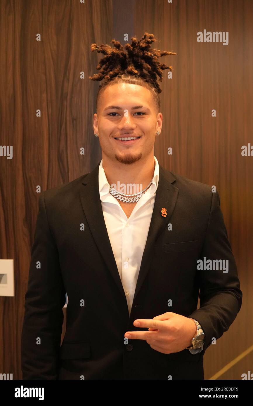 Las Vegas, United States. 21st July, 2023. USC linebacker Mason Cobb ...