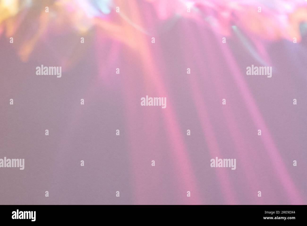 Abstract surreal rainbow pink light rays, neon light refraction overlay ...