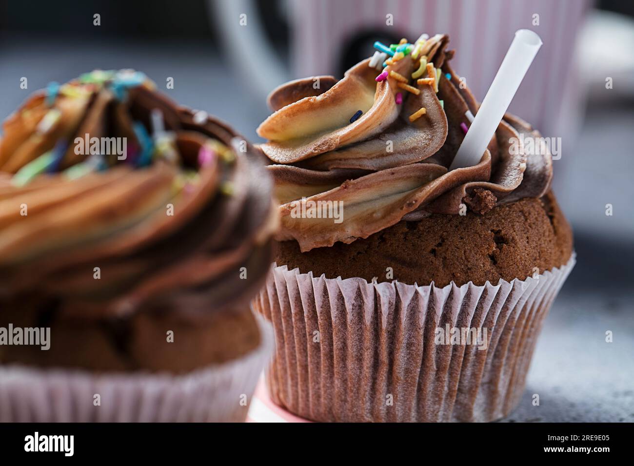 colorfull cupcake close up photo Stock Photo - Alamy